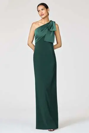 Sachin & Babi One Shoulder Column Gown - Loden