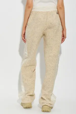 Moncler Wide-leg Boucle-effect Pants With Contrast Panels