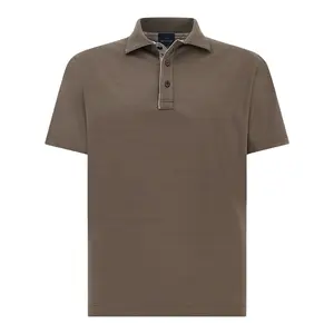 Paul & Shark Polo Shirt In Double Mercerised Cotton Jersey With Linen Details - Morel