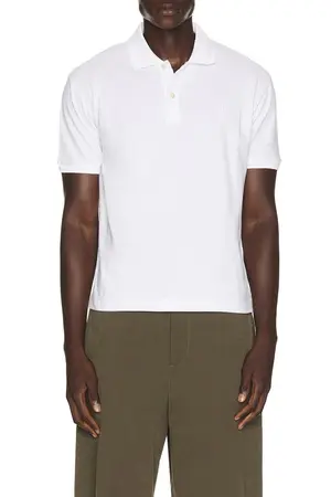 JIL SANDER Short Sleeve Polo In White - Optic White