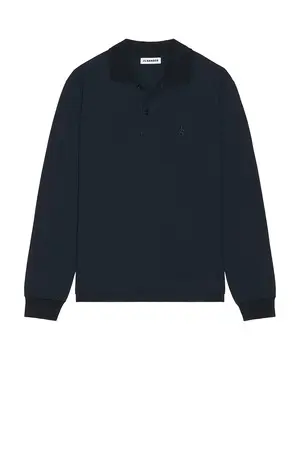 JIL SANDER Cotton Piquet Jersey Polo In Navy