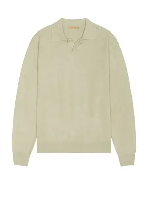 LE17SEPTEMBRE Brushed Cashmere Blend Polo Sweater In Green