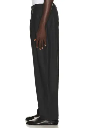 LE17SEPTEMBRE Wool Curved Trousers In Black