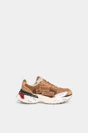 Dsquared2 Dsquared2 Mesh And Suede Patchwork Sneakers Brown