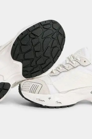 Dsquared2 Mesh And Suede Patchwork Sneakers - White