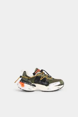 Dsquared2 Faster" Sneakers With Deconstructed Sole And Graphic Detailing - Green