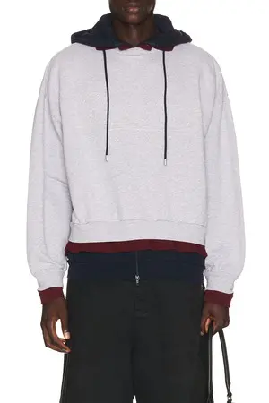 Balenciaga Layered Crewneck Sweater In Grey - Heather Grey