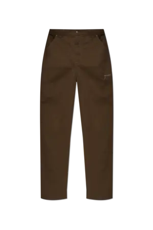 Moncler Pants With Logo Patch - Brown