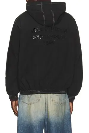 Acne Studios Olandina Soft Cotton Poplin Zip Up Hooded Jacket