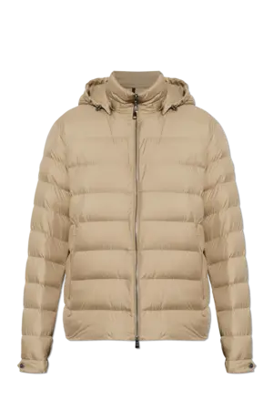 Moncler Arneb Down Puffer Jacket With Hood - Beige