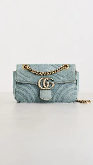 Shopbop Gucci Denim Matelasse Marmont Flap Bag
