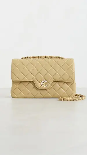 Shopbop Chanel Double Flap Chain Shoulder Bag - Neutral