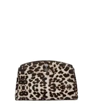LIFFNER Pushlock Clutch In Snow Leopard Print Multi