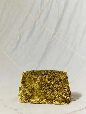 LIFFNER Velvet Push Lock Pouch - Green