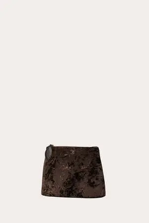 LIFFNER Zip Clutch Velvet - Brown