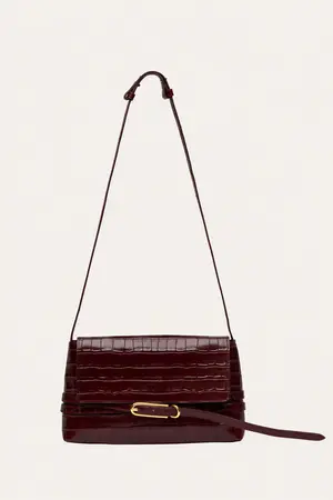 LIFFNER Belted Shoulder Bag In Croc Effect Leather