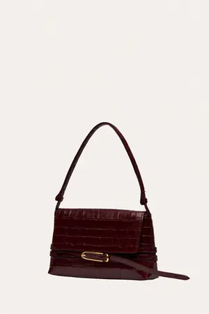LIFFNER Belted Shoulder Bag In Croc Effect Leather
