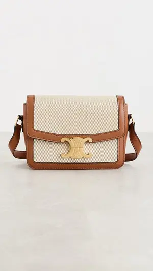 Shopbop Celine Triomphe Canvas Shoulder Bag - Neutral