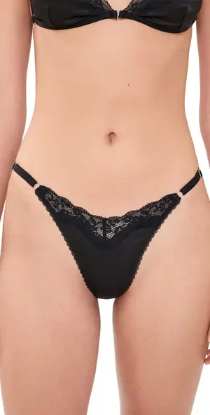 KAT THE LABEL Sadie Thong - Black