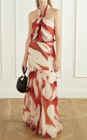 ANDRES OTALORA Un Martini Floral-print Chiffon Maxi Dress - Multi