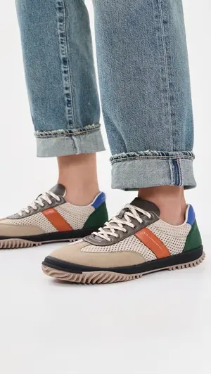 Stella McCartney Suede And Mesh Lace-up Sneakers - Multi Mix