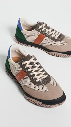 Stella McCartney Suede And Mesh Lace-up Sneakers - Multi Mix