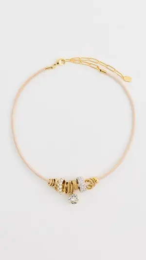 ELIZABETH COLE Desta Necklace With Crystal Pendant - Natural