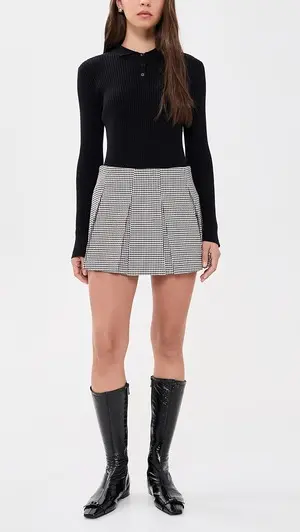 Alice + Olivia Emilie Pleated Mini Skirt