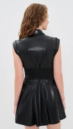 Alice + Olivia Kim Vegan Leather Corset Mini Dress