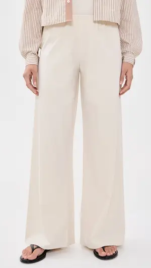 LA LIGNE Colby Poplin Wide Leg Pants - Bone