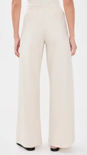LA LIGNE Colby Poplin Wide Leg Pants - Bone