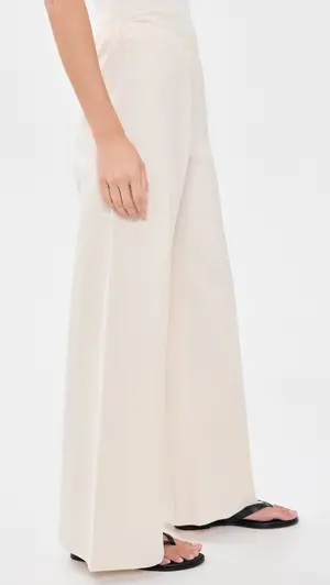 LA LIGNE Colby Poplin Wide Leg Pants - Bone