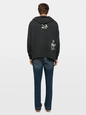 Zadig&Voltaire Camillo Zip-up Wool Cashmere Cardigan With Hood - Charcoal