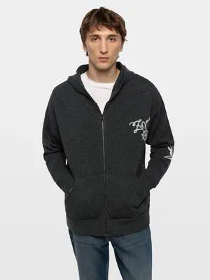 Zadig&Voltaire Camillo Zip-up Wool Cashmere Cardigan With Hood - Charcoal