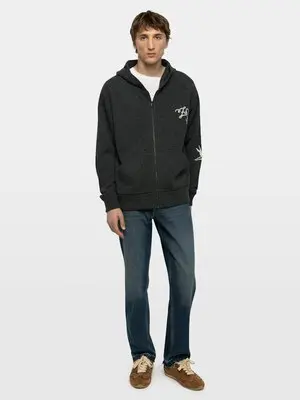 Zadig&Voltaire Camillo Zip-up Wool Cashmere Cardigan With Hood - Charcoal