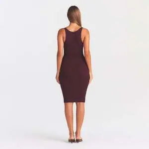 SKIMS Tank Midi Dress | Red | | Cotton Rib