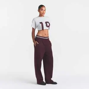 SKIMS Super Cropped T Shirt | Red | | Worn In Jersey