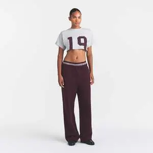 SKIMS Super Cropped T Shirt | Red | | Worn In Jersey