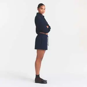 SKIMS Cotton Fleece Double Waistband Short - Navy