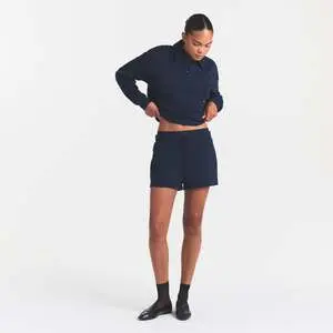 SKIMS Cotton Fleece Double Waistband Short - Navy