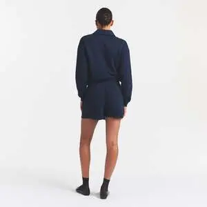 SKIMS Cotton Fleece Double Waistband Short - Navy