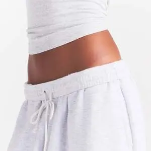 SKIMS Cotton Fleece Oversized Straight Leg Pants - Light Heather Grey