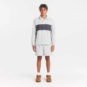 SKIMS Rugby Polo | Grey | | Fleece Lounge - Light Heather Grey