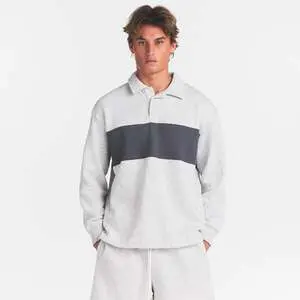 SKIMS Rugby Polo | Grey | | Fleece Lounge - Light Heather Grey