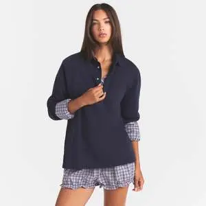 SKIMS Oversized Boyfriend Fleece Polo