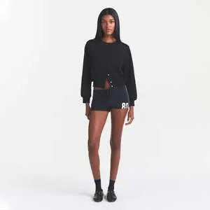 SKIMS Cotton Fleece Shrunken Cardigan - Onyx