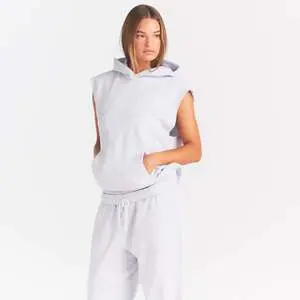 SKIMS Cotton Fleece Sleeveless Hoodie - Light Heather Grey