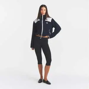 SKIMS Boxy Zip-up Faux Shearling Jacket - Navy