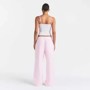 SKIMS Cotton Fleece Oversized Straight Leg Pants - Cherry Blossom