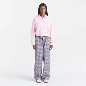 SKIMS Polo Sweatshirt | Pink | | Cotton Fleece - Cherry Blossom